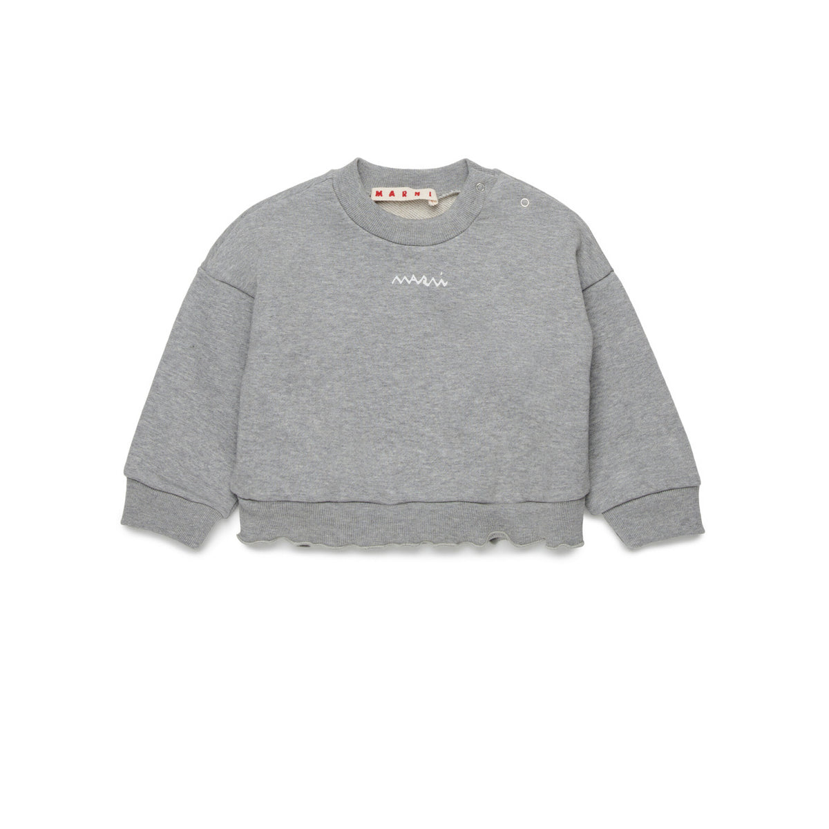 Marni baby crew-neck sweatshirt with flounces | BRAVE KID